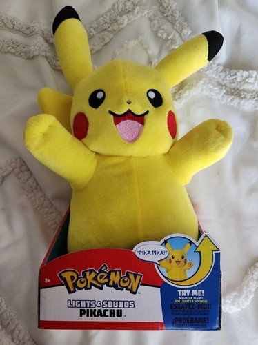 Pokemon Talking Pikachu Plush Toy Lights And Sounds Checks Light Up | eBay
