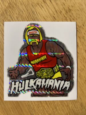 Rare WWF Wrestling Hulk Hogan Vending Machine Prism Sticker Hulkamania ...