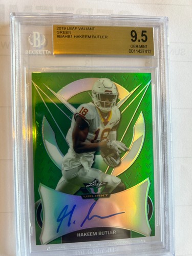 2019 Leaf Valiant Hakeem Butler Green Auto RC 21/75 BGS 9.5 NFL ...