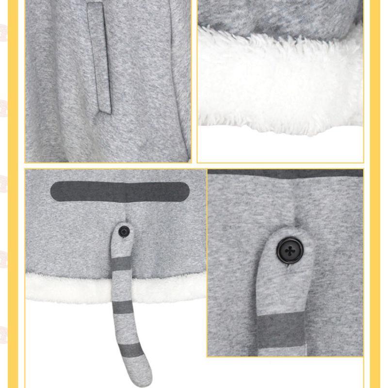 Neko Atsume Cat Womens Lolita Hooded Cape Cloak Tail Sweatshirt Spring ...