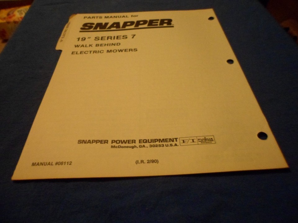 (DRAWER 22) Snapper 19" Series 7 Walk Behind Electric Push Mower Parts ...