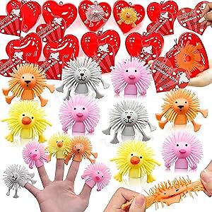 Valentines Day Gifts for Kids 28 Pack Puffer Stretchy Stress Finger ...