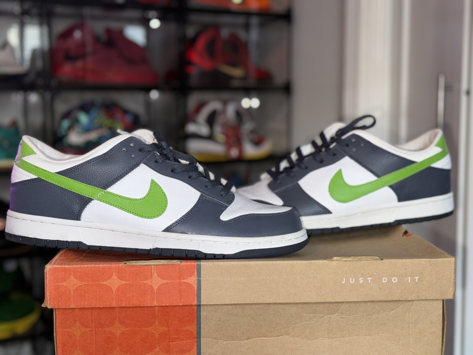 Vintage 2004 Nike Dunk Low Dark Blue Grey / Mean Grey… - Gem