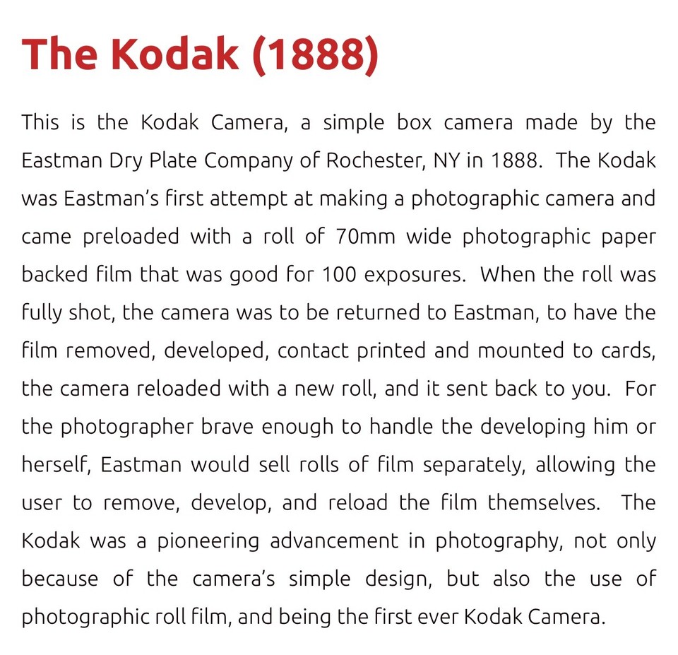 Kodak Original Rare Eastman Kodak Box Camera 1888 - The Original ...