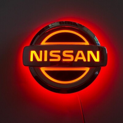 Nissan LED 5D Emblem Logo 117mm*100mm about 4.61 inch*3.94 inch Red | eBay