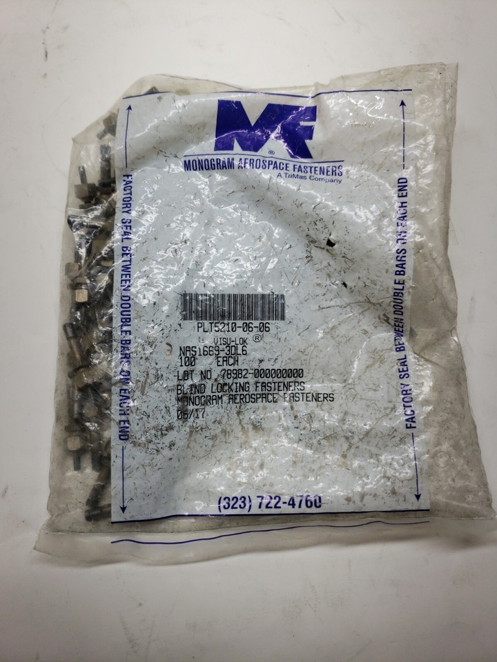 Monogram Aerospace Fasteners NAS1669-3DL6 Blind Rivets Qty100 | eBay