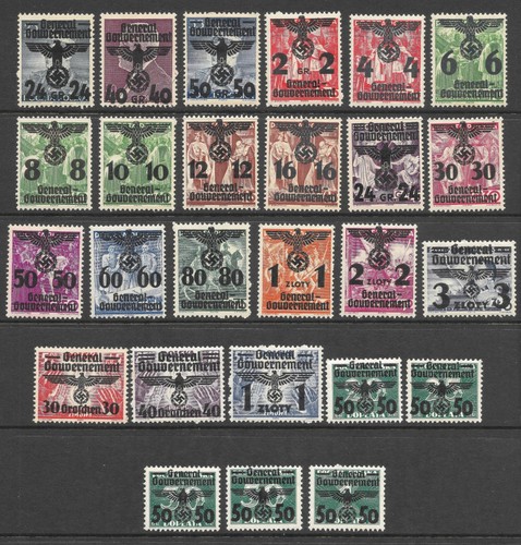 MH 1940 Poland Under German Occupation Stamp Set, Scott #N30* to #N55 ...