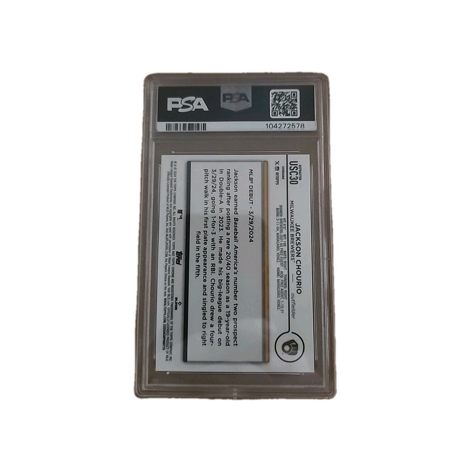 2024 Topps Chrome Update Prizm Refractor Jackson Chourio USC 30 PSA 10 ...