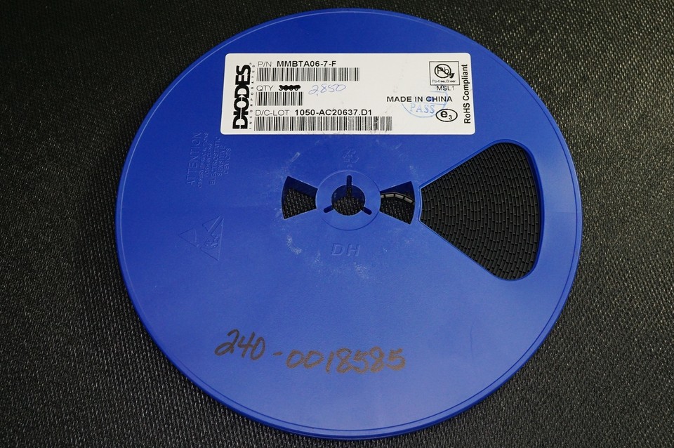 Lot of 150 MMBTA06-7-F Diodes Inc NPN Transistor 80V 500mA 100MHz 3 Pin ...