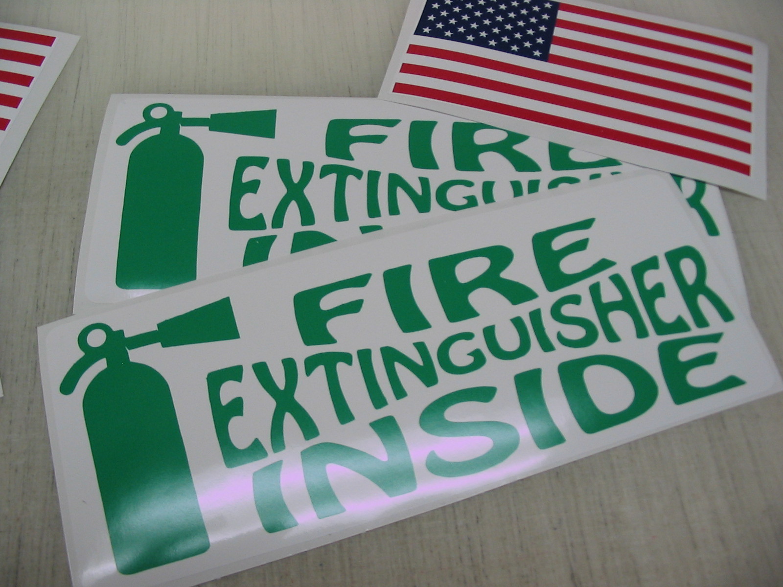 Green FIRE EXTINGUISHER INSIDE DECAL Sticker 4 18 Wheeler Tow Truck ...