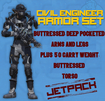 FALLOUT 76 [PC] CIVIL ENGINEER ARMOR FULL SET UNROLLED | eBay