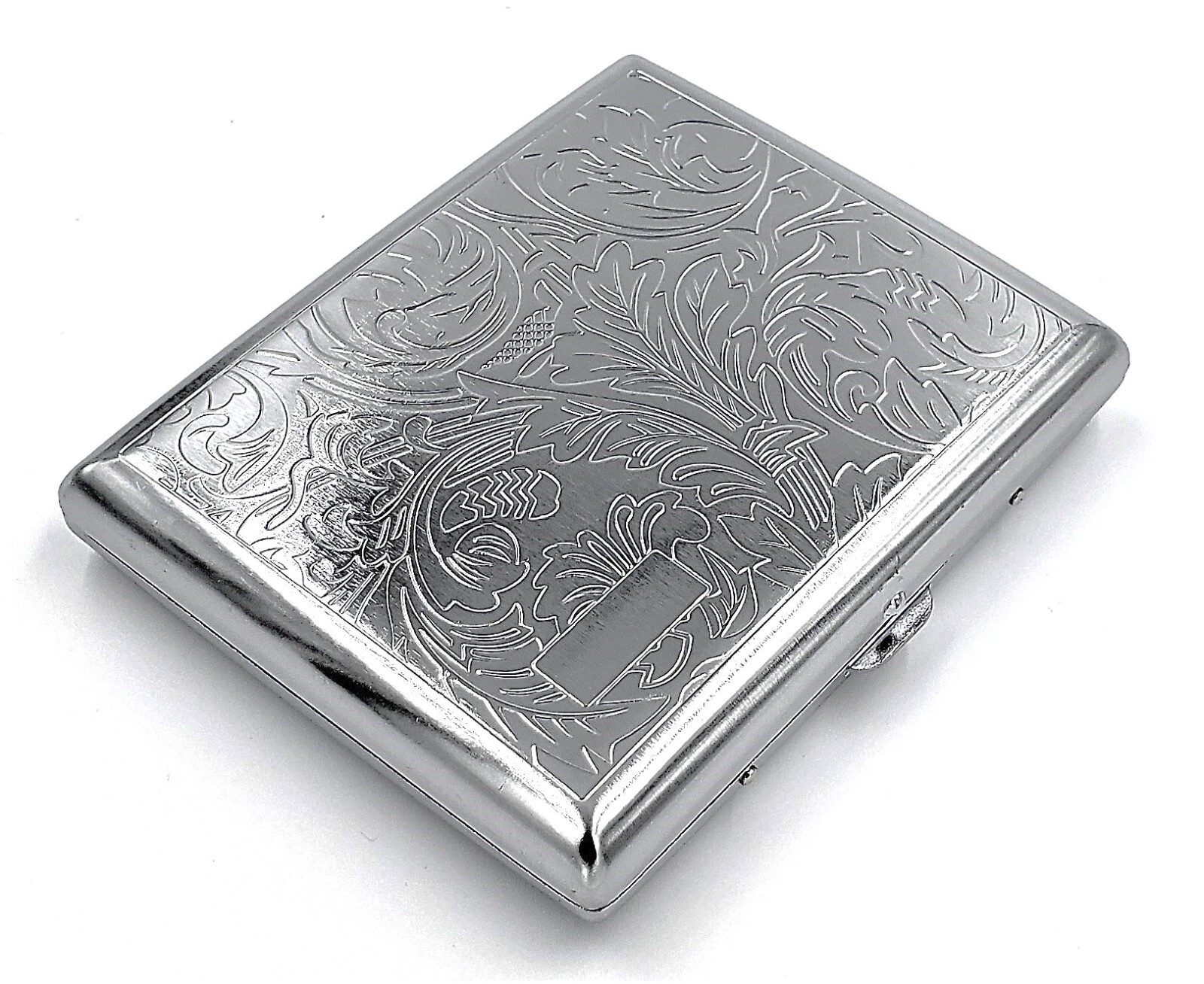 Retro Metal Cigarette Case Double Sided King & 100s Leafy Pattern RFID ...