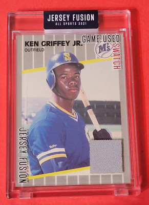 Ken Griffey Jr WORN PANTS PATCH PIECE JERSEY FUSION 1989 FLEER ROOKIE ...