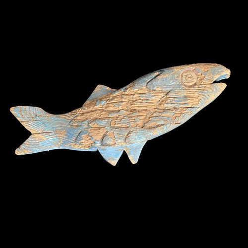 Fish Totem Pole Part Wood Wall Hanging Plaque 15” Vtg Folk Art ...