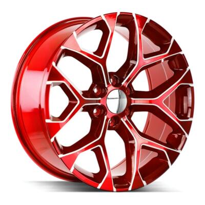 26 inch 26x10 Strada Replica SNOWFLAKE Candy Red wheels rims 6x5.5 ...