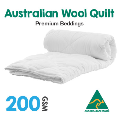 Aus Made Light Weight Luxury Merino Summer Wool Quilt/Doona-200GSM-ALL ...