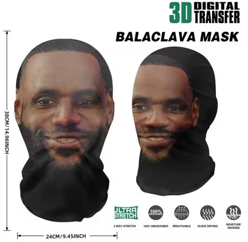 LeBron James Full face Visual Mesh Mask Halloween Hood Simulation Humor ...