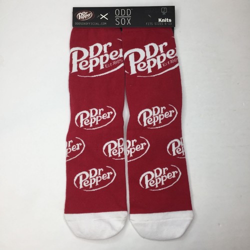 Odd Sox 1 Pair Dr. Pepper Soda Pop Crew Socks R-31392MONCD Red White ...