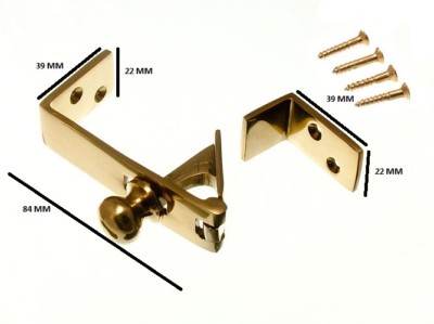 Brass Counter Flap Catch And Stay Polished Brass + Fixings | eBay UK