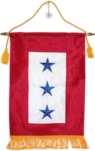 12x18 Embroidered Three Star Blue Military Service Nylon Flag 12"x18 ...