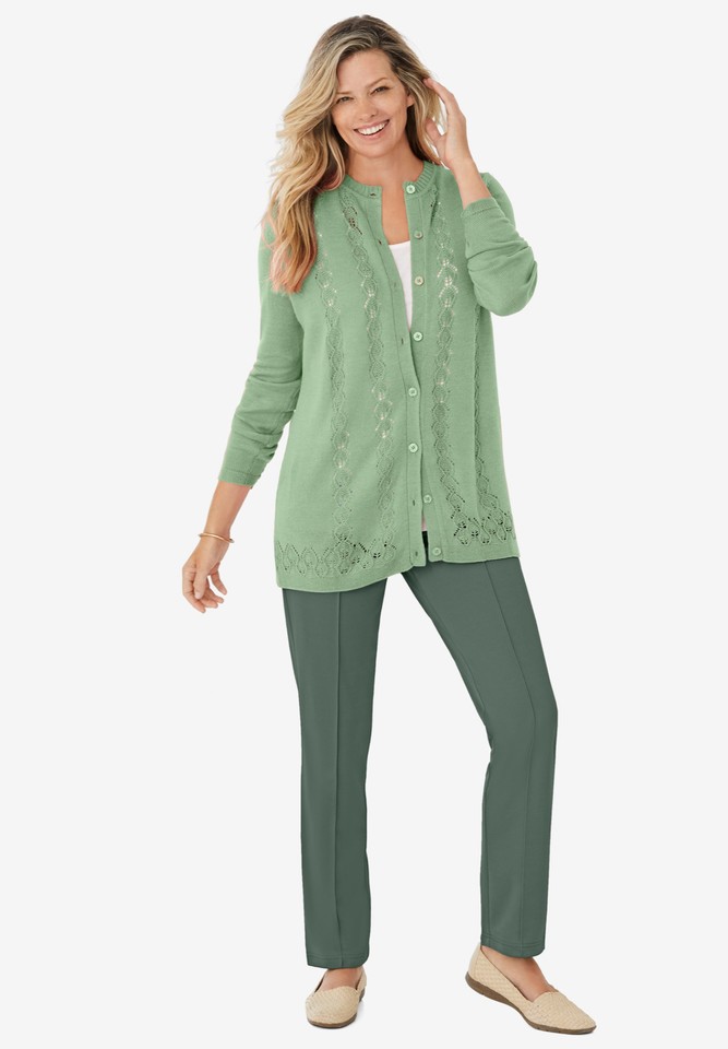 Woman Within Women's Plus Size Elastic-Waist Soft Knit Pant | eBay