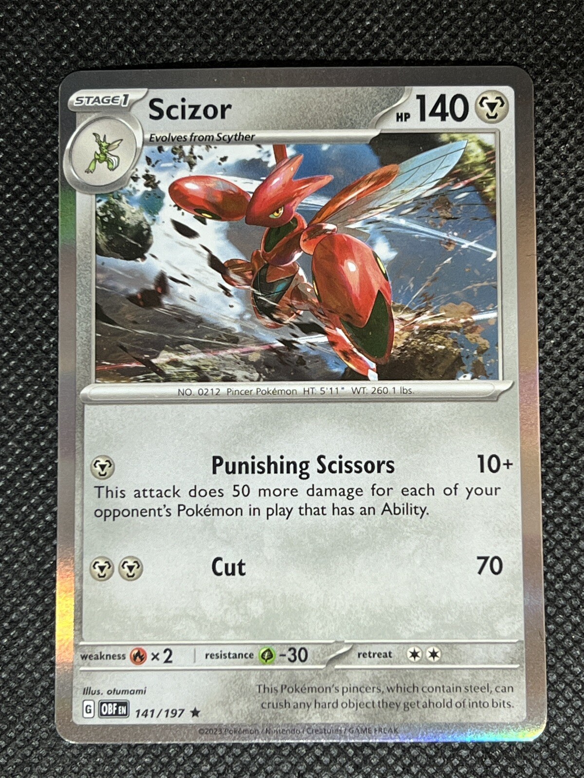 2023 Pokemon TGC SCIZOR 141/197 HOLO RARE OBF EN Obsidian Flames | eBay