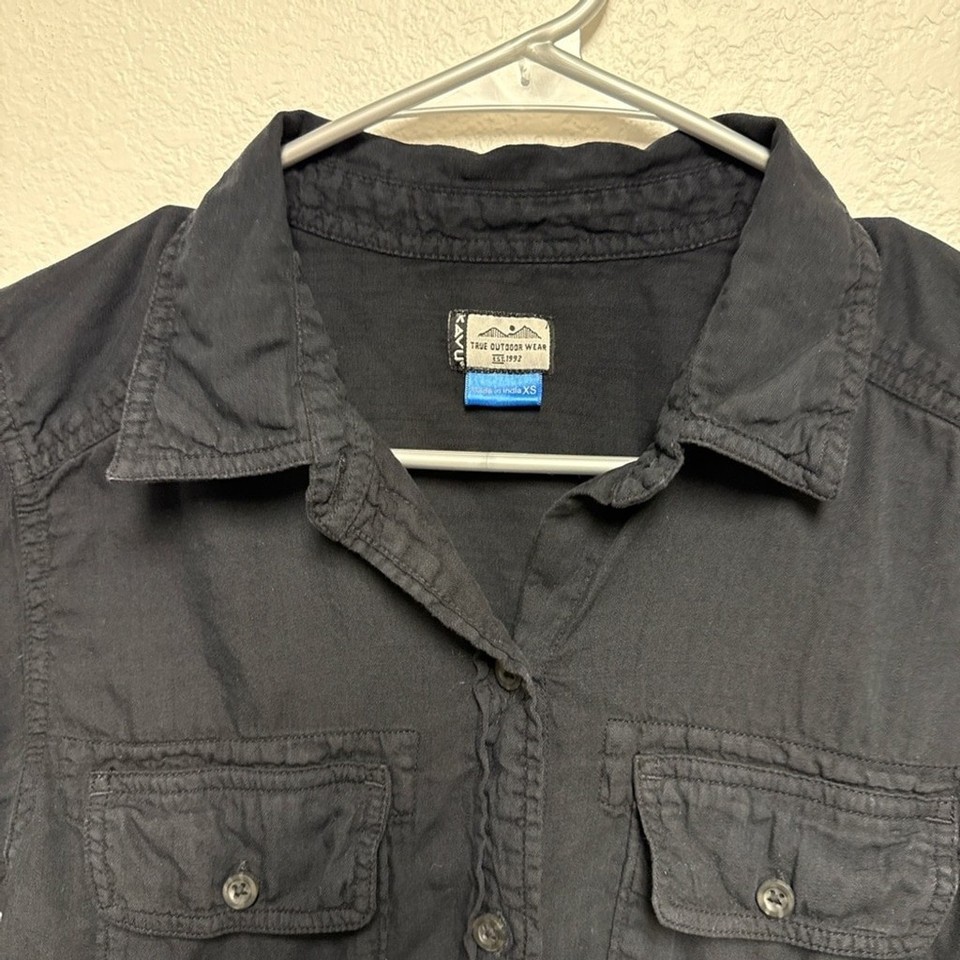 Kavu Wahalla Black Button-Up Shirt Dress XS | eBay