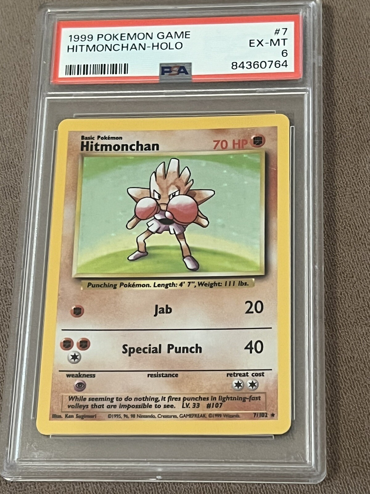 1999 Pokémon TCG Hitmonchan Base Set 7/102 Holo PSA 6 | eBay