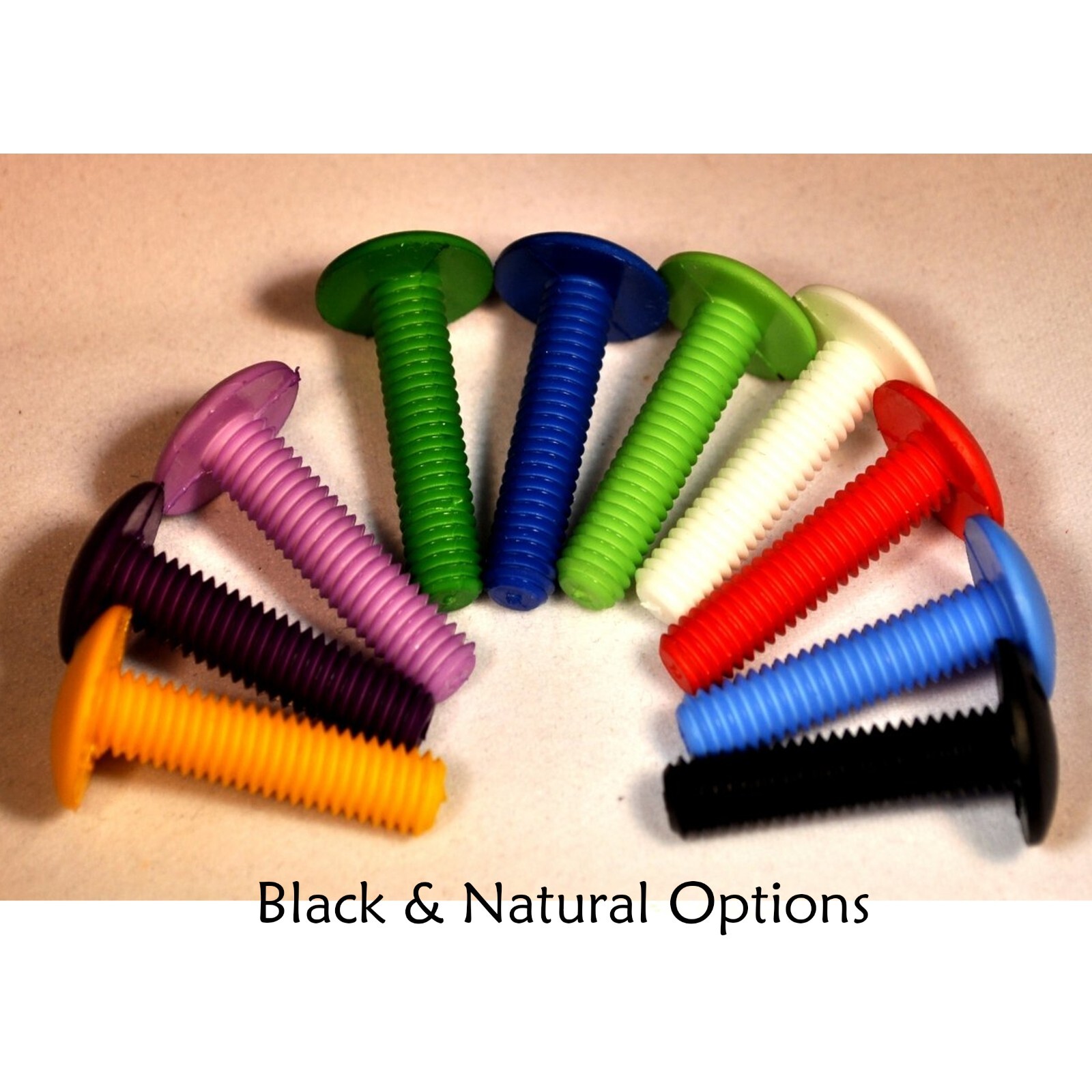 Nylon Plastic Slotted Mushroom Head Screws / Bolts / Fasteners Colour ...