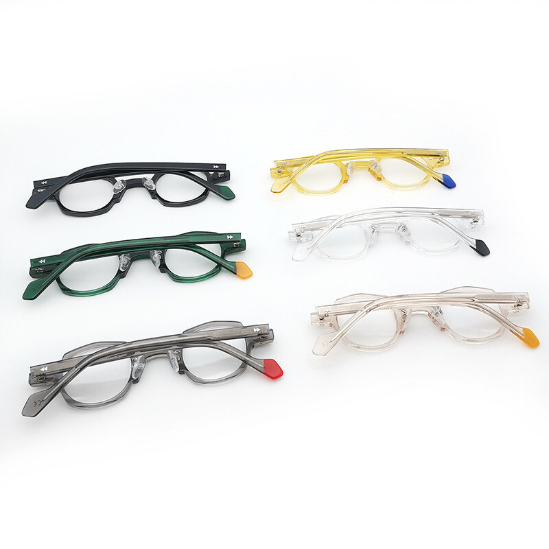 Square Strong Plastic Glasses Frame Small Narrow Lenses Adjustable Nose ...