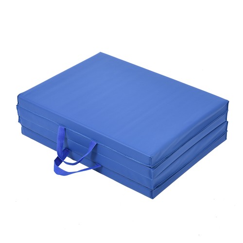 Tri-Fold Four Folding Thick Exercise Mat Carrying Handles for Tumbling ...