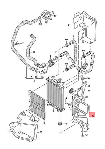 NEW VW SKODA BRACKET FOR ADDITIONAL COOLANT RADIATOR RIGHT 3Q0121093G ...