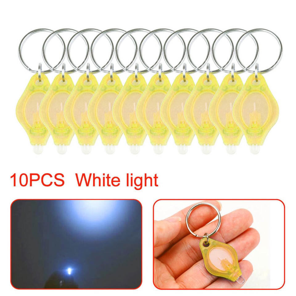 10 / 20 PCS Mini LED Keychain Flashlight Key Ring Light Bright Torch ...