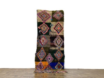 Diamond Pattern Runner Rug,Vintage Azilal Area,Living Room Rug,Handmade ...