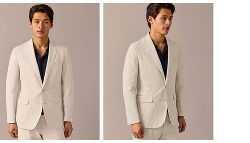 J.Crew $248 Ludlow Slim Fit Unstructured Suit Jacket Cotton Linen 38R ...