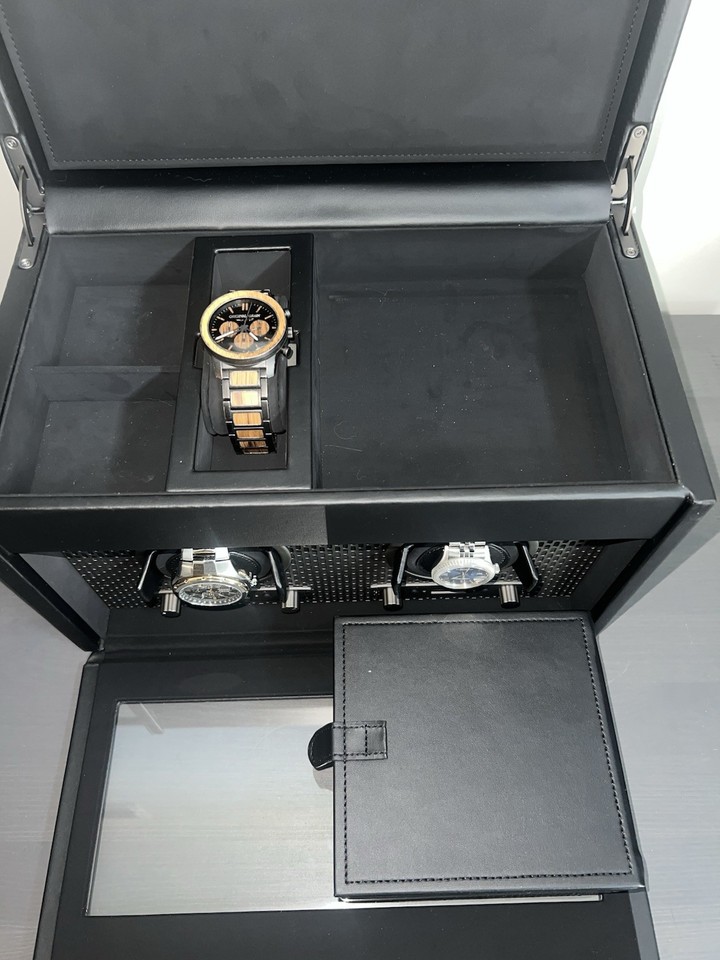 WOLF Watch Winder Axis Vegan Leather Two-Piece Watch Winder complete ...