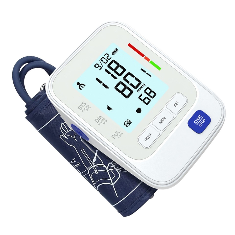Digital Blood Pressure Monitor Machine Upper Arm Heart Rate Adjustable ...