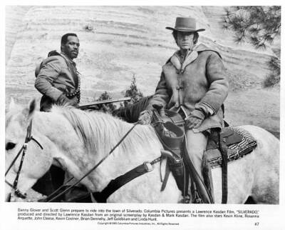 Danny Glover And Scott Glenn On Set The Movie Silverado 1985 Movie OLD ...