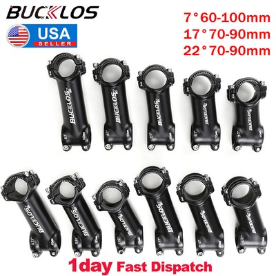 BUCKLOS Stem 7/17/22 Degree 1-1/8" Threadless 60-100mm MTB Road Bike ...