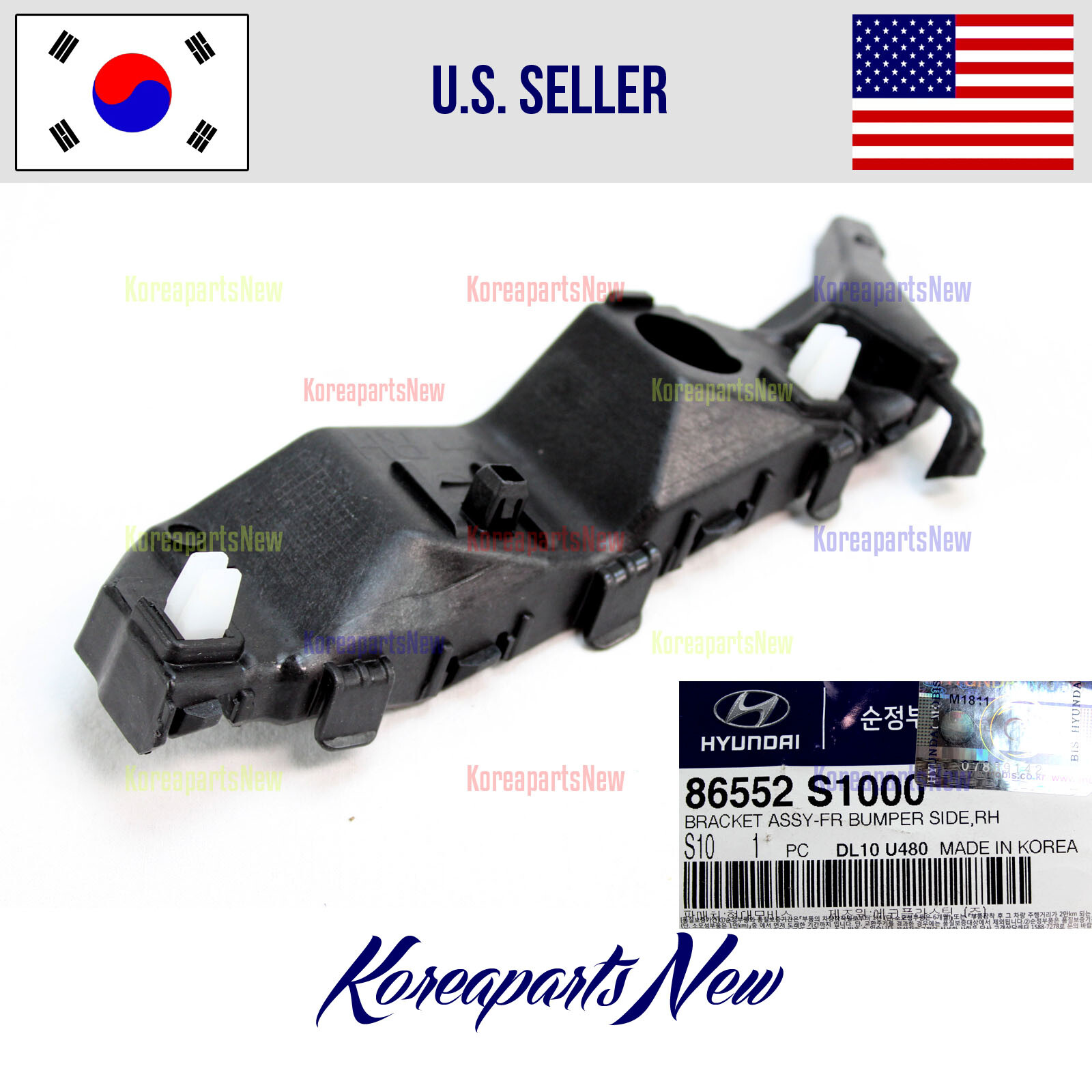 FRONT Bumper Bracket Retainer Right PASSEN 86552S2000 Hyundai Santa Fe ...