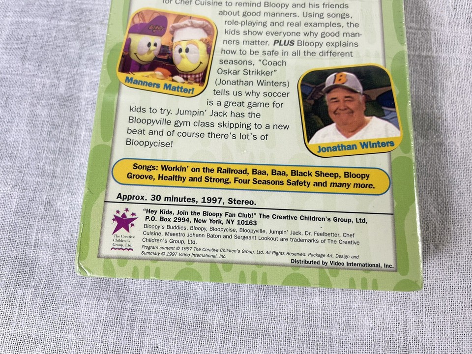 BLOOPY’S BUDDIES Good Manners Matter 1997 VHS EXTREMELY RARE Children’s ...