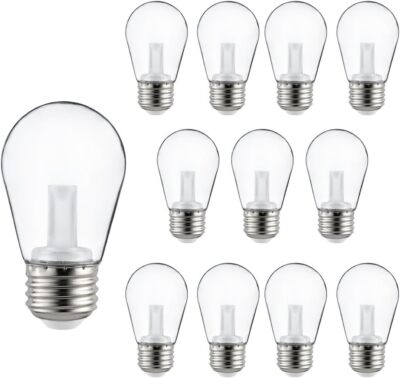 Sunlite -SU LED S14 String Light Bulb, Warm White, Clear 12-Pack | eBay