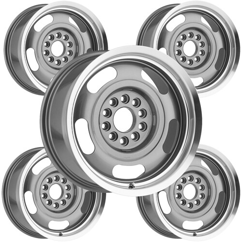 (Set-5) Vision 55 Aluminum Rally 17x8 6x5.5" +0mm Gunmetal Wheels Rims ...