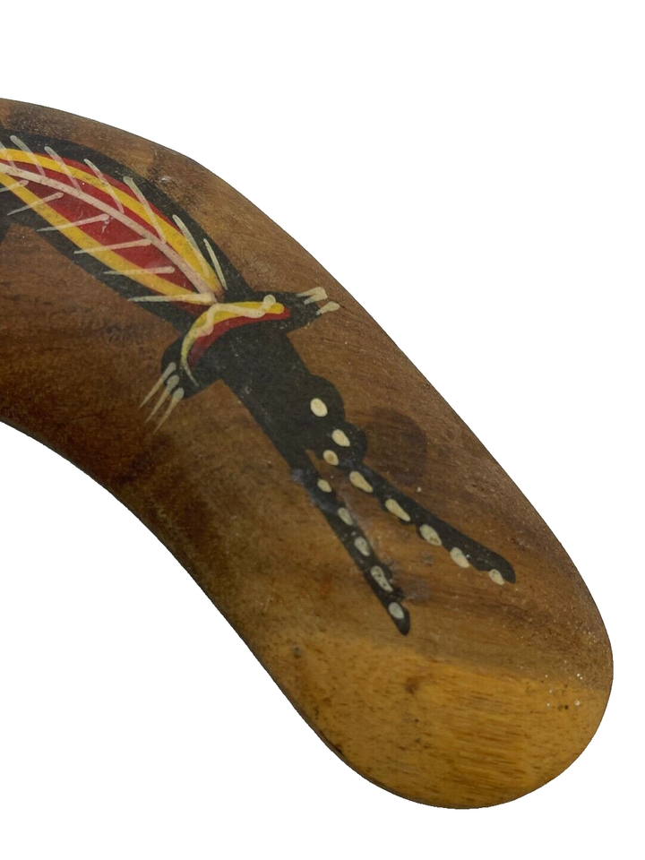 Australia Bunabiri Hand Painted Alligator Wooden Boomerang 6 ...