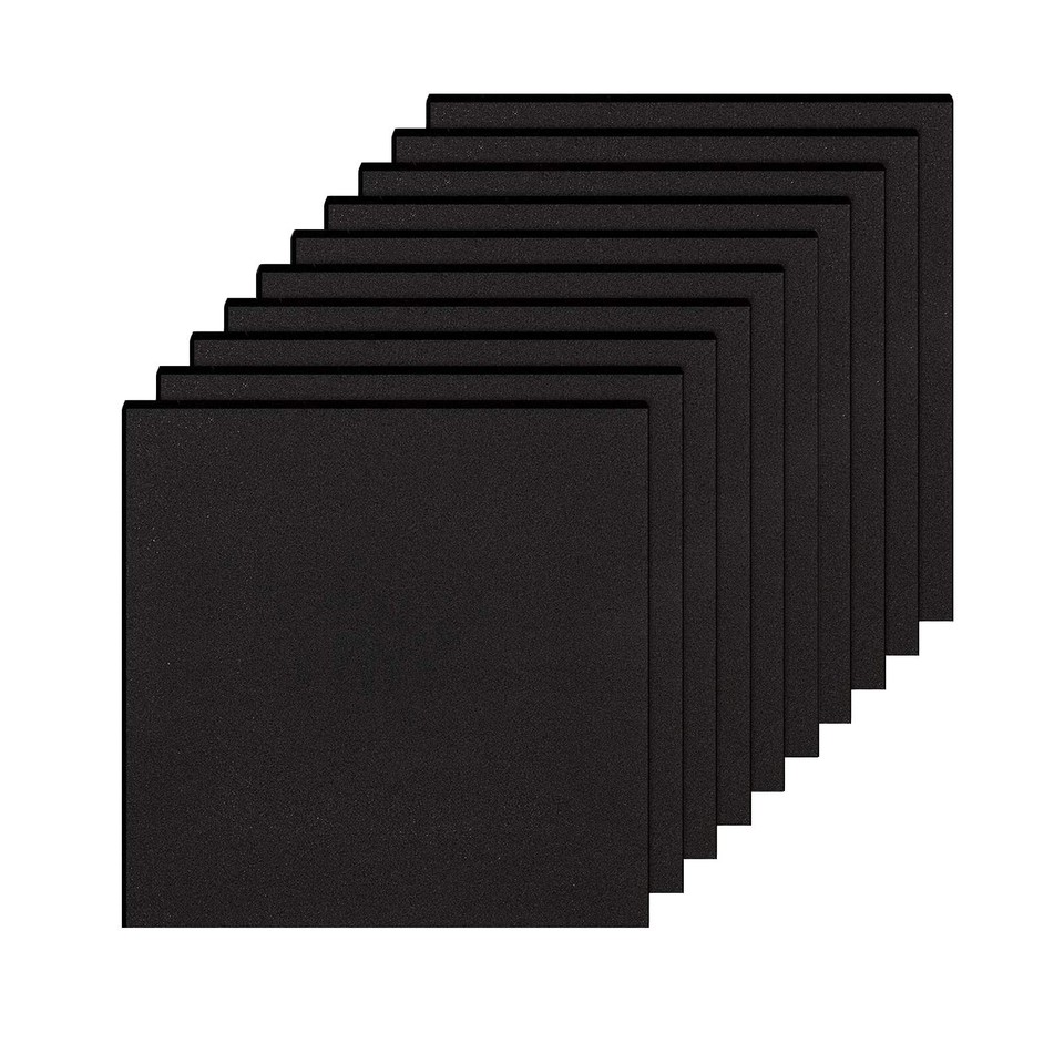 10Pcs Black EVA High Density Closed Cell Foam Sheet Acoustic Sheet 3/5 ...