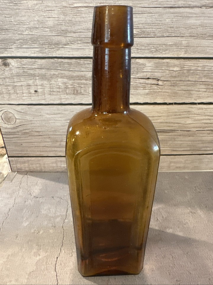 Antique 1800s Electric Bitters Glass Bottle Puce Amber Handtooled ...