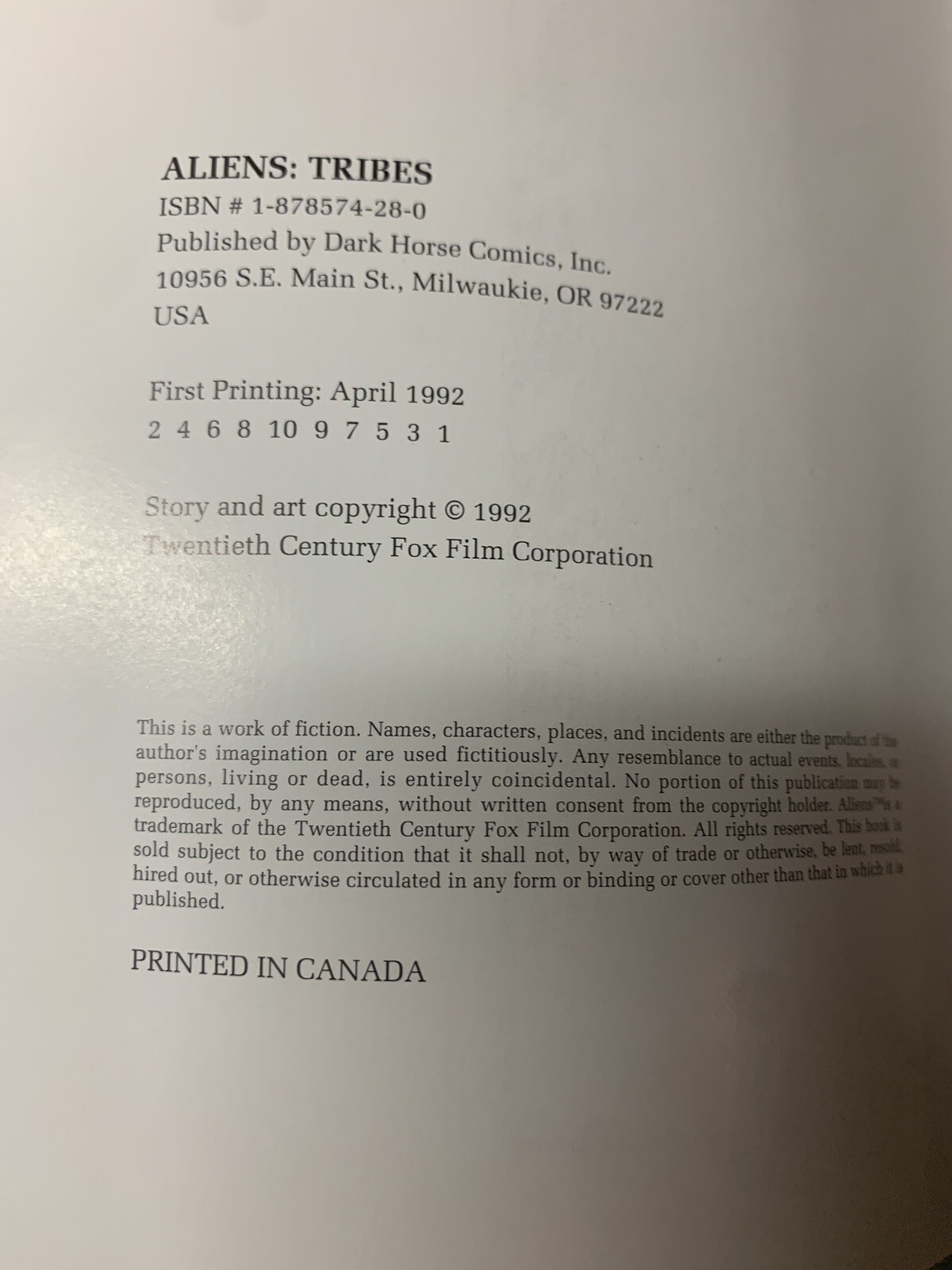 Aliens: Tribes Hardcover 1st Print Dark Horse 1992 C2 | eBay