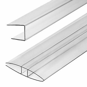 Polycarbonate Joining Strip and Edge Trim Clear Plastic H-Section & C ...