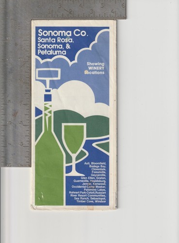 1986 California Sonoma Co Santa Rosa Petaluma Visitor Map Guide Booklet ...