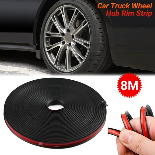 8M Black Car Wheel Hub Rim Edge Protector Ring Tire Guard Sticker ...